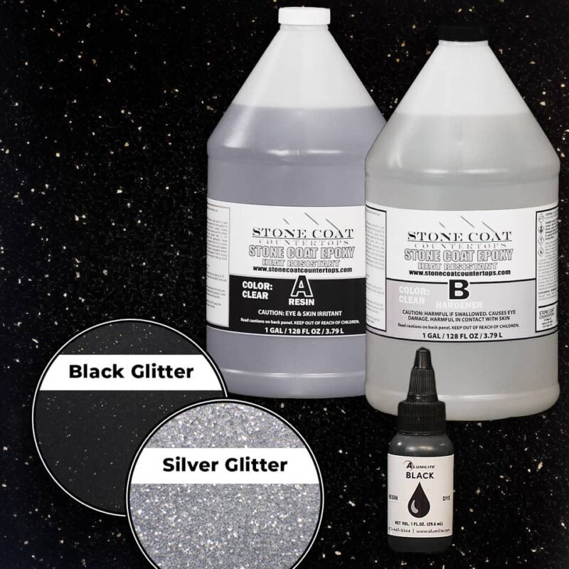 Black Galaxy Epoxy Kit (with Glitter) - Stone Coat Epoxy Countertops