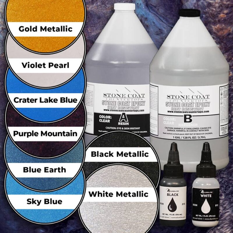 Blue Fractured Granite Epoxy Kit - Stone Coat Epoxy Countertops